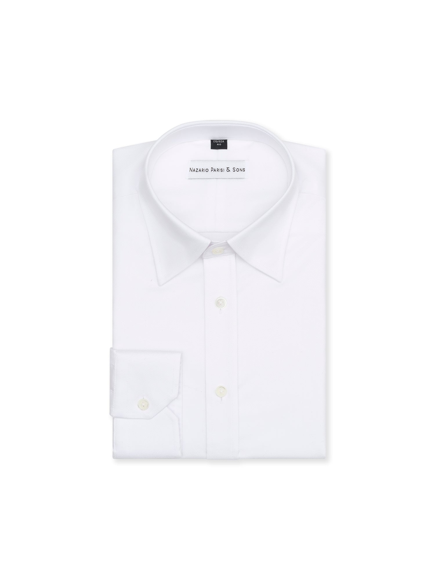 White Twill Hidden Button Shirt